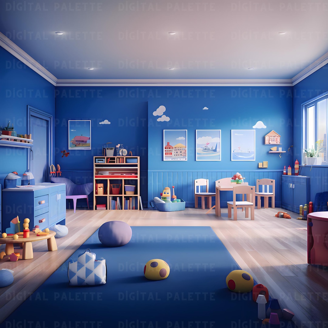 Colorful Kids Room Digital Backdrop for Playroom Photography - High ...