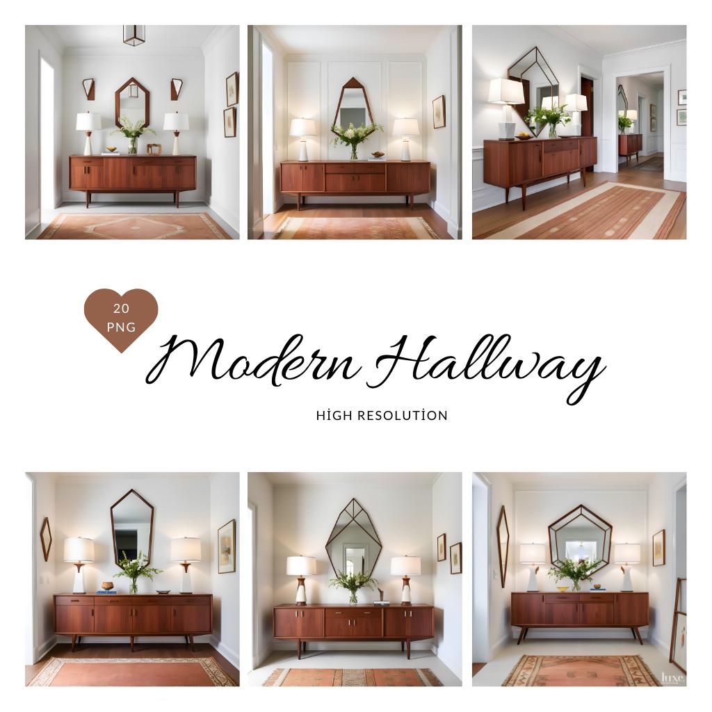 Modern Hallway Digital Backdrop High-resolution 3200x3200px Minimalist ...