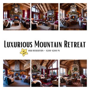 Luxurious Mountain Retreat Digital Backdrops - Mountain Retreat ...