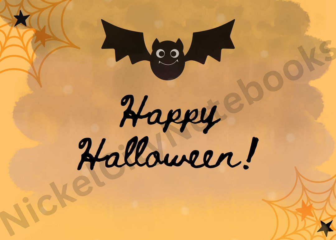 Halloween Card, Digital Halloween Gift, Spooky Party Card, Download ...