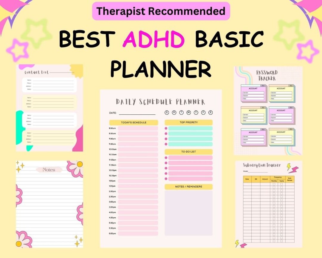 Printable ADHD Tracker, ADHD Planner for Kids and Adults, Daily Planner ...