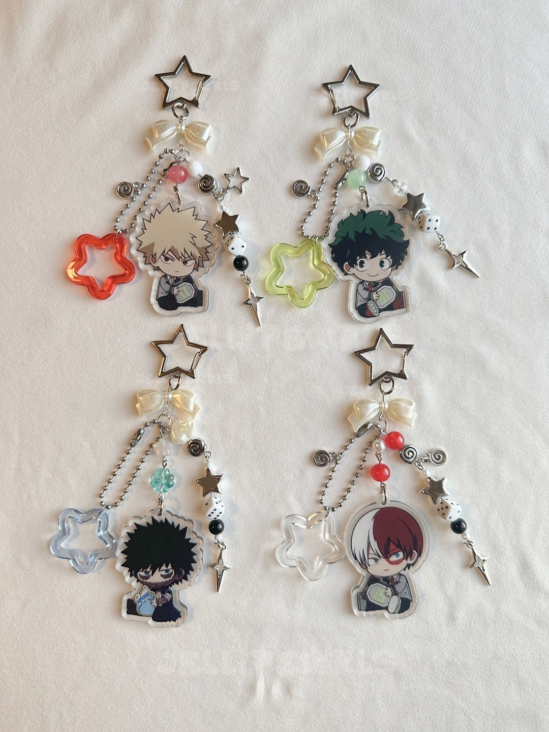My Hero Academia Keychains MHA Beaded Charm Keychain, Cute Dainty ...