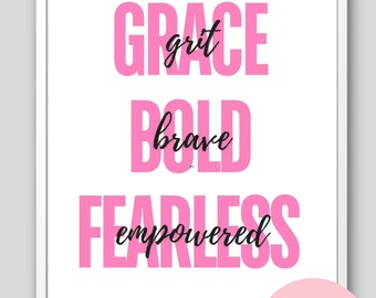 PRINTABLE WALL ART Brave Girl, Canvas Art. - Etsy