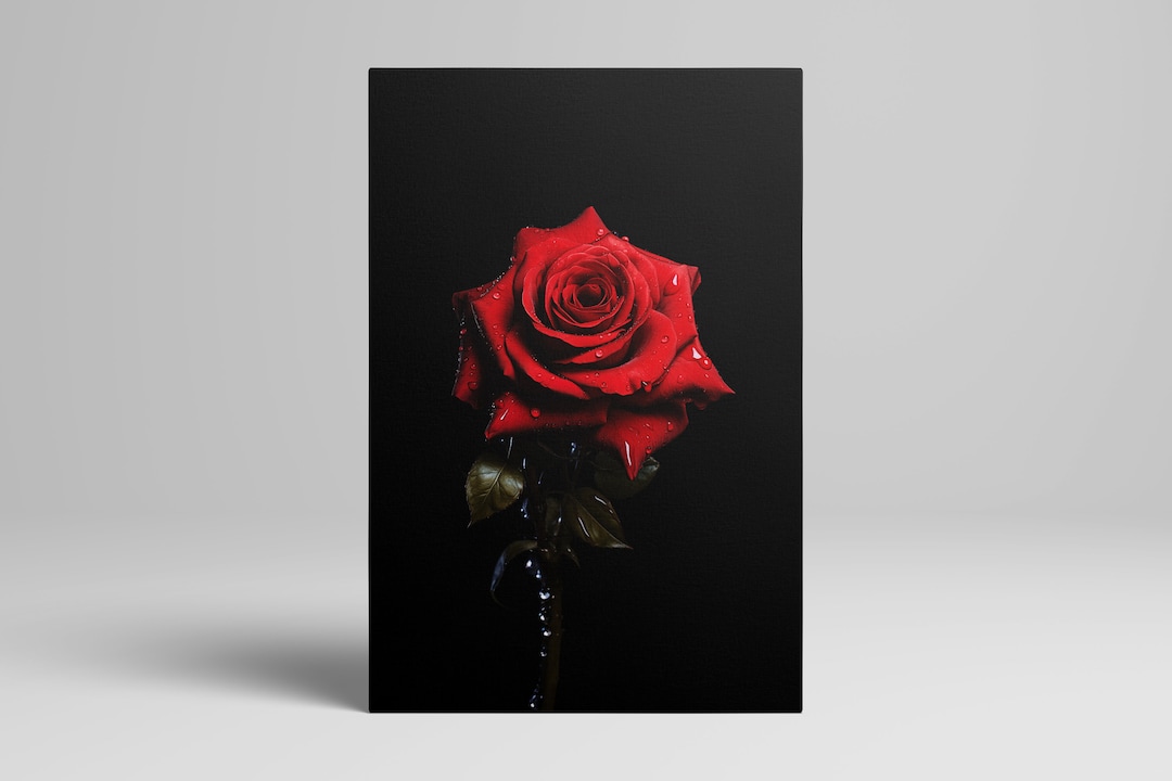 Rose Canvas Art Red Rose Wall Art - Canvas Print - Etsy