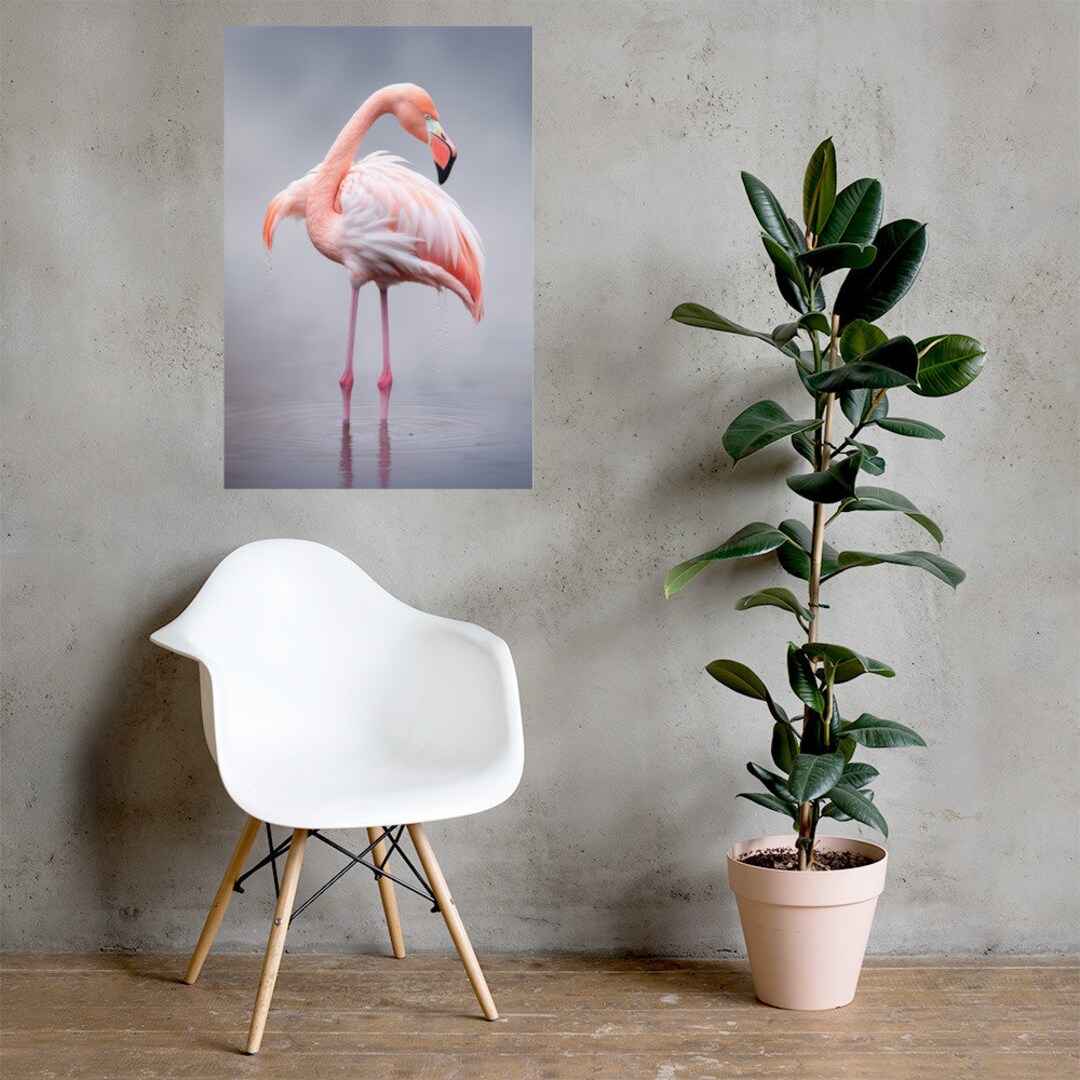 Flamingo Poster Art Pink Flamingo Wall Art Flamingo Poster - Etsy