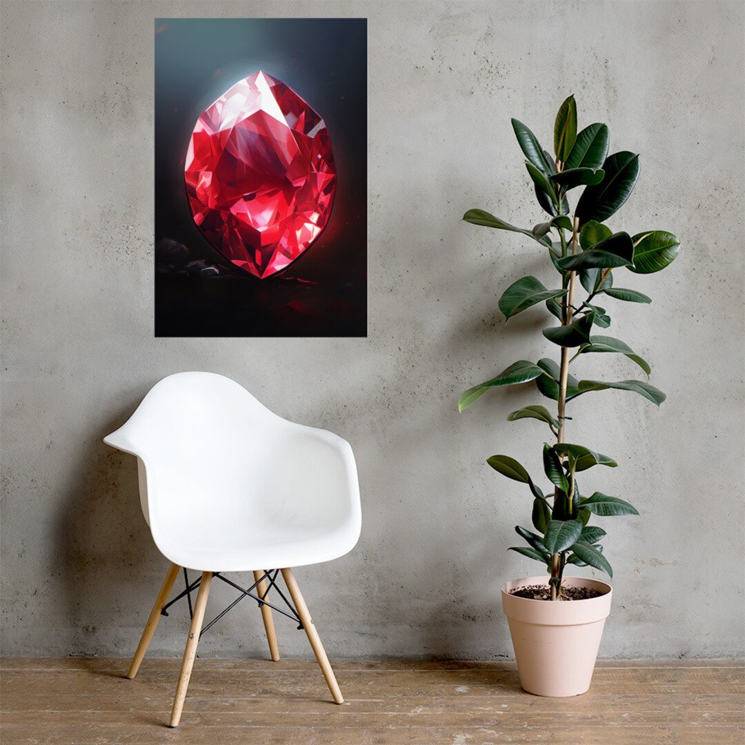Ruby Wall Art Ruby Poster Art Red Decor - Poster Print - Etsy