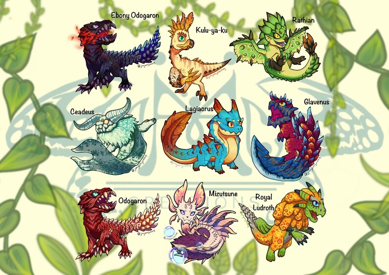 Chibi Monster Hunter Stickers - Etsy