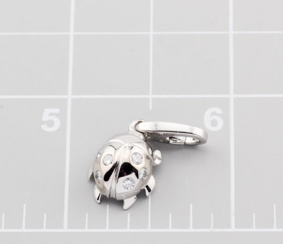 Cartier Diamond 18k White Gold Ladybug Charm Pendant - Gem