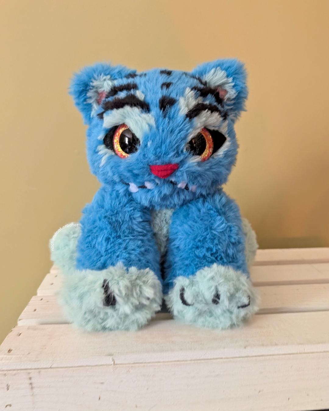 Handmade Plush Snaggletooth Tiger: Sods, Soft Faux Fur Yarn Stuffed ...