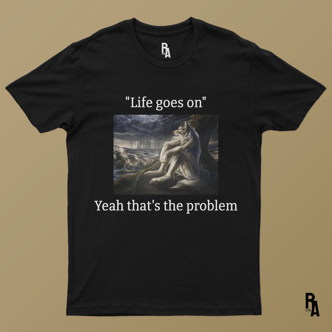 Funny Edgy Humor Shirt, Meme Alpha Wolf, Cotton Unisex T-shirt, Gen Z ...