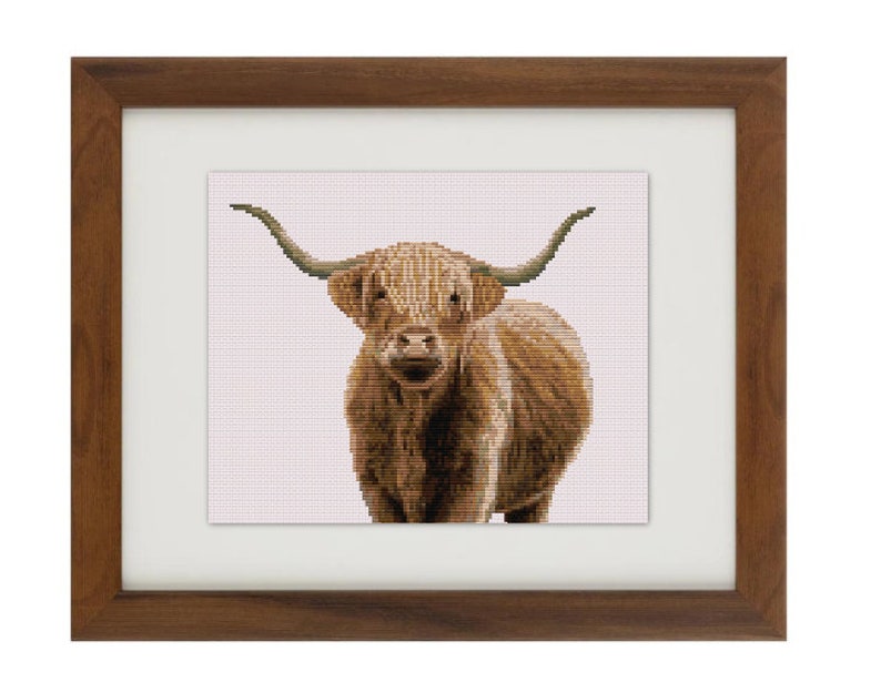 Highland Cow - Cross Stitch Pattern, Cross Stitch Chart, Nature Pattern ...