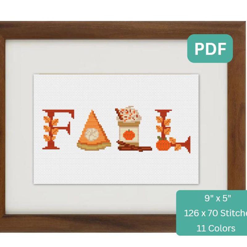 Fall Cross Stitch Pattern - Etsy