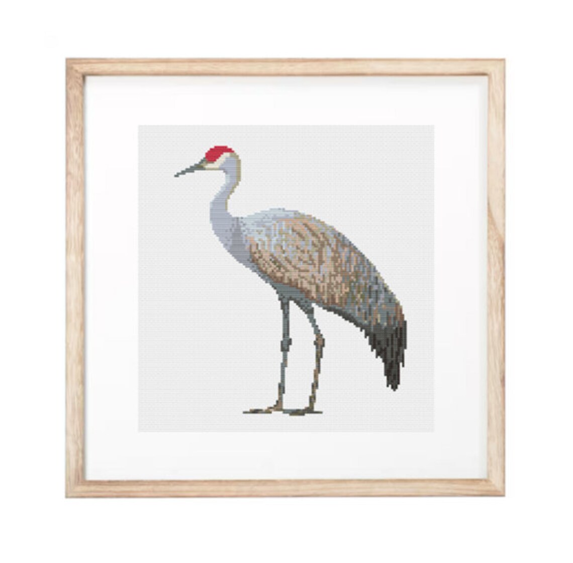 Cross Stitch Pattern Sandhill Crane, Modern, Easy X-stitch Pattern ...