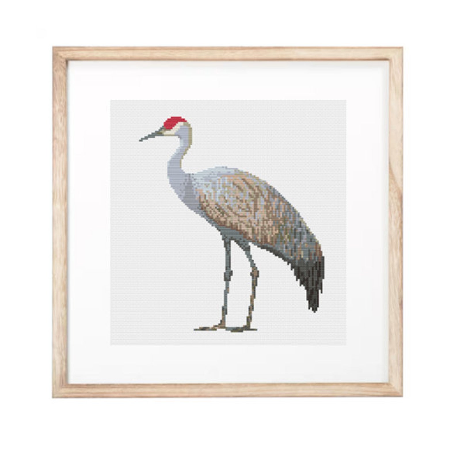Bird Cross Stitch Pattern Sandhill Crane, Modern, Easy X-stitch Pattern ...