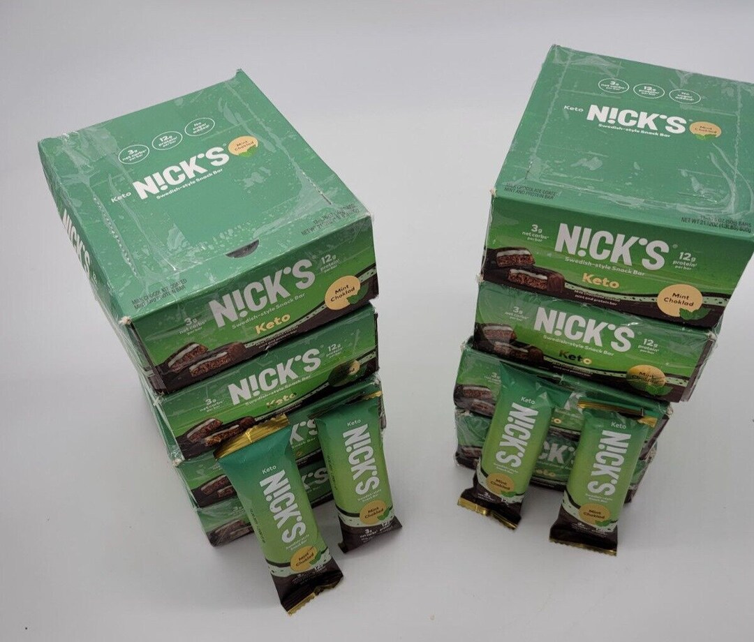 8 Boxes Nicks Protein Snack Keto Mint Choklad 96 Bars - Etsy