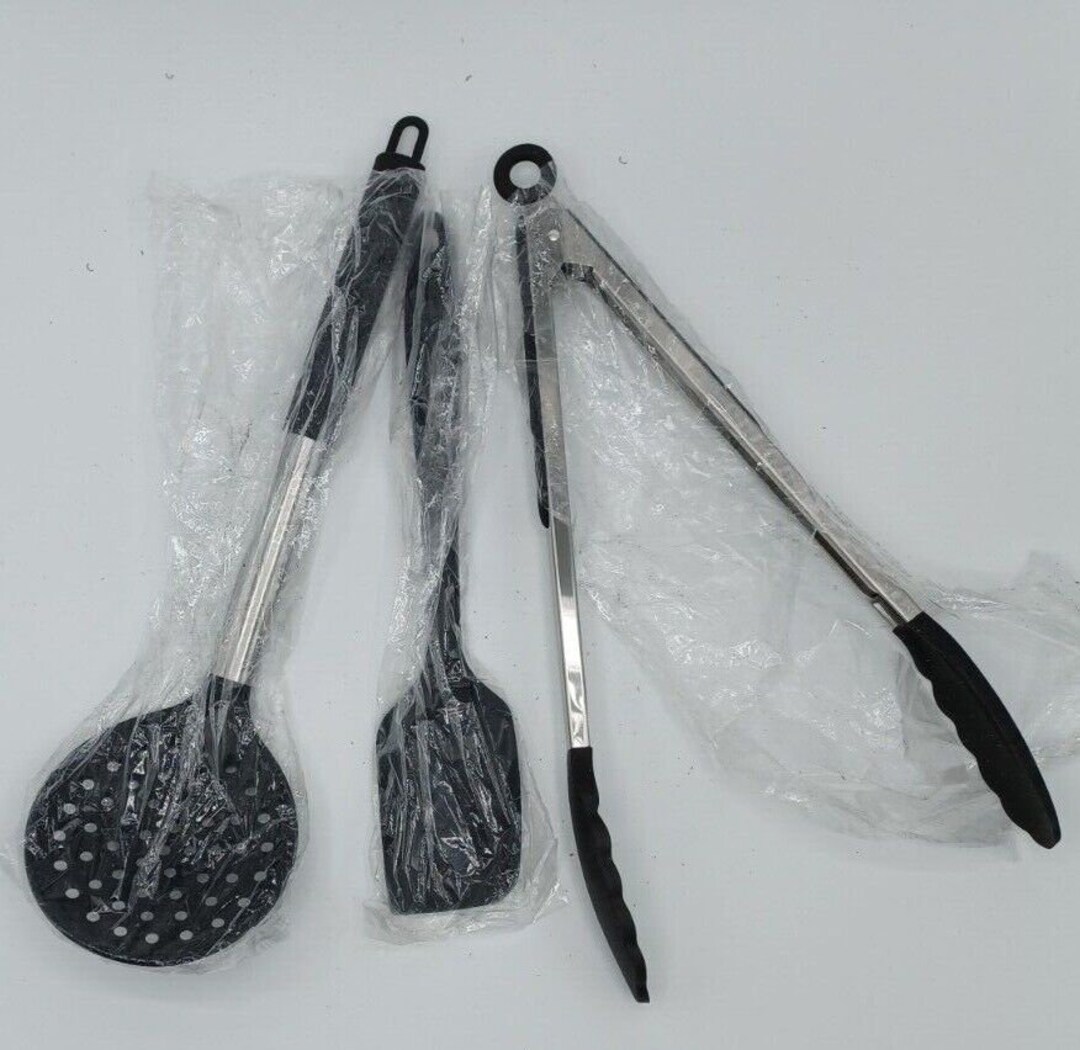 3 Piece Stainless Steel / Rubber Kitchen Utensils new in Plastic ...