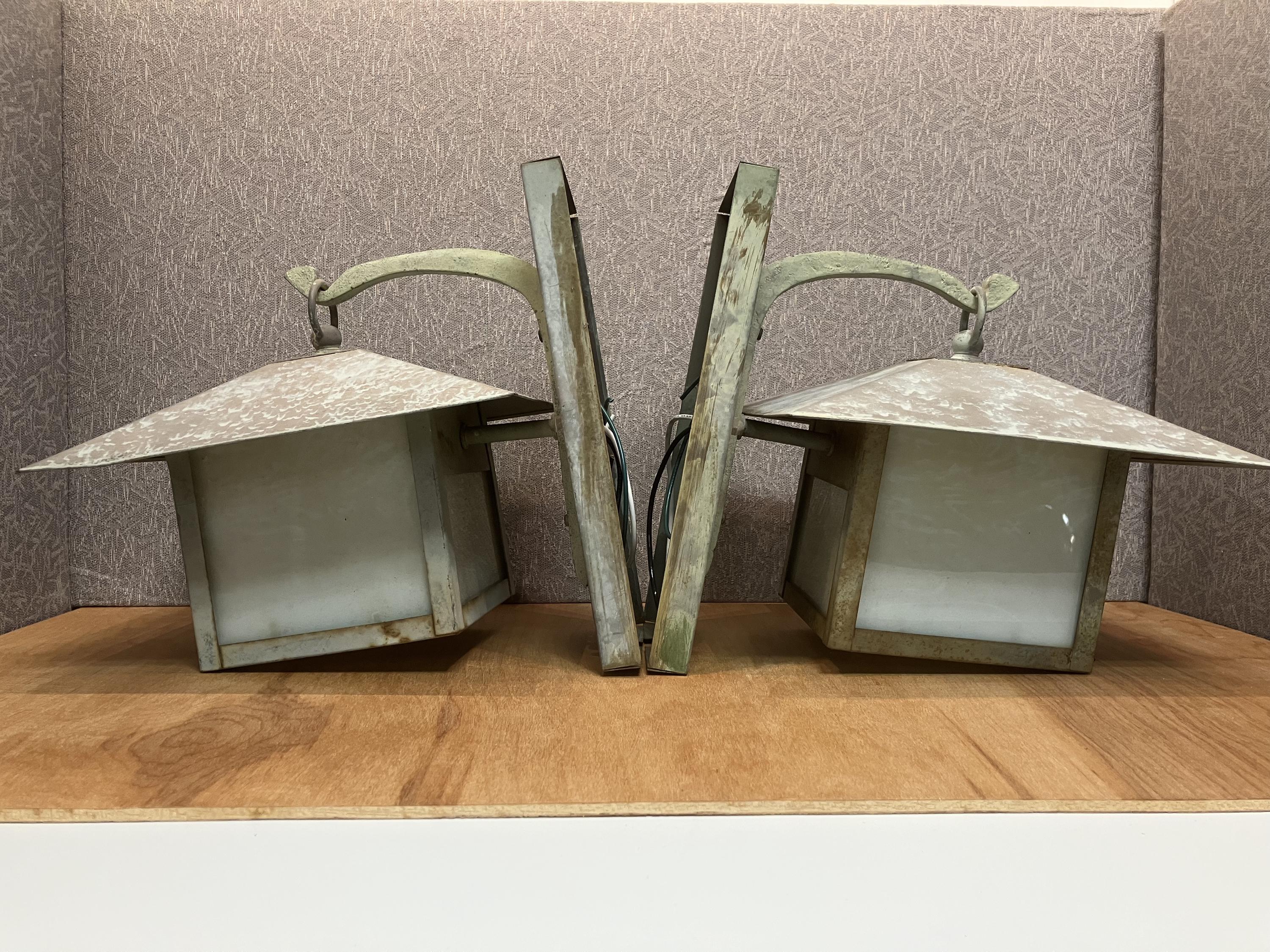 Vintage Craftsman Style Outdoor Wall Lanterns - Etsy