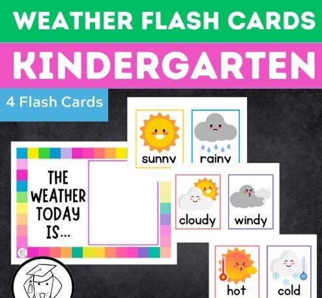 Kindergarten Weather Flash Card Poster - Etsy