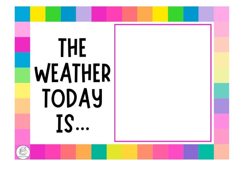 Kindergarten Weather Flash Card Poster - Etsy