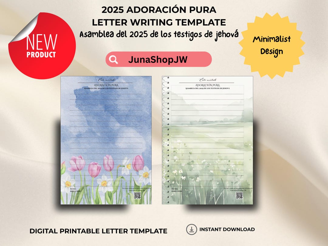 2025 Adoración Pura | JW Letter Writing | 8 Designs | Español ...