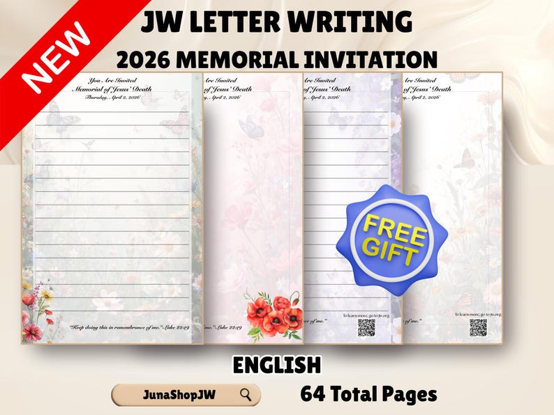 JW Memorial Invitation 2026 Printable, Memorial of Jesus Death ...