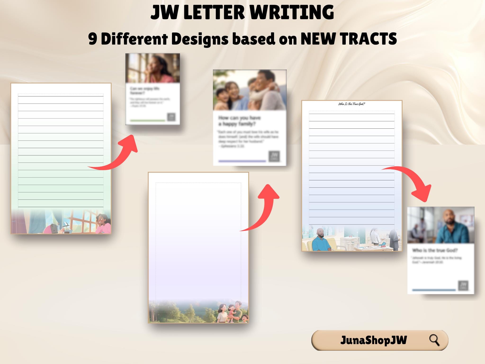 JW Letter Writing Paper | 9 New Tract Designs 2025 | Printable ...