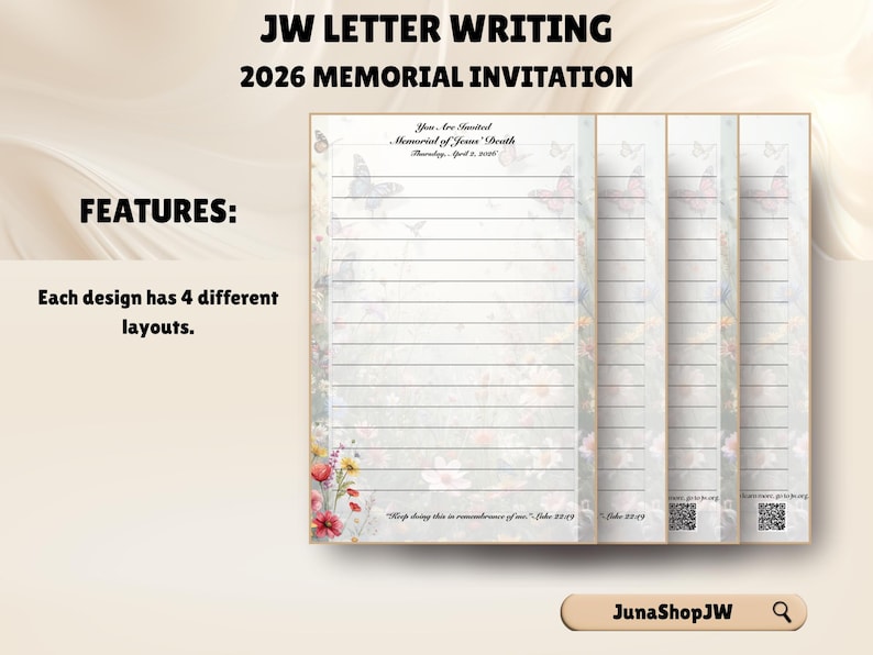JW Memorial Invitation 2026 Printable, Memorial of Jesus Death ...