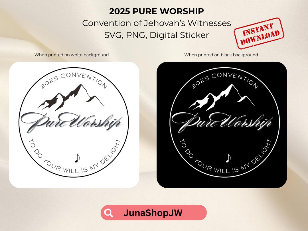 Pure Worship 2025 JW Convention Sticker | SVG PNG Goodnotes File ...