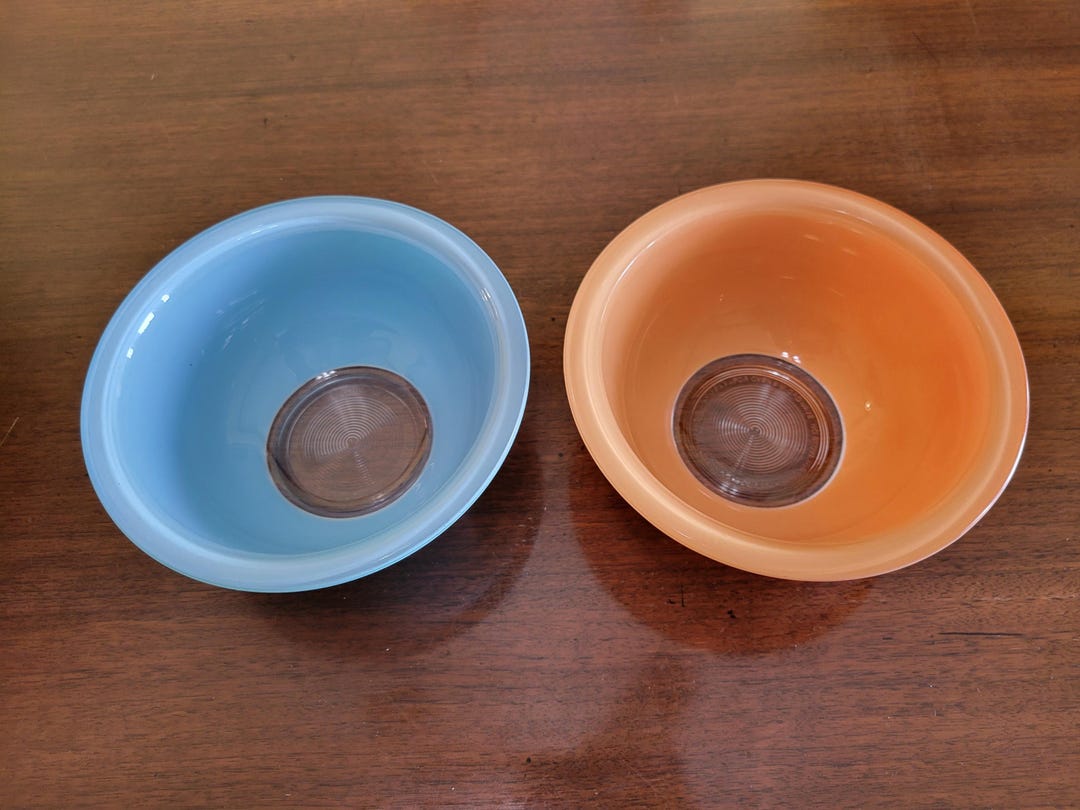 2 Pyrex Clear Bottom #322 1L Bowls - Etsy