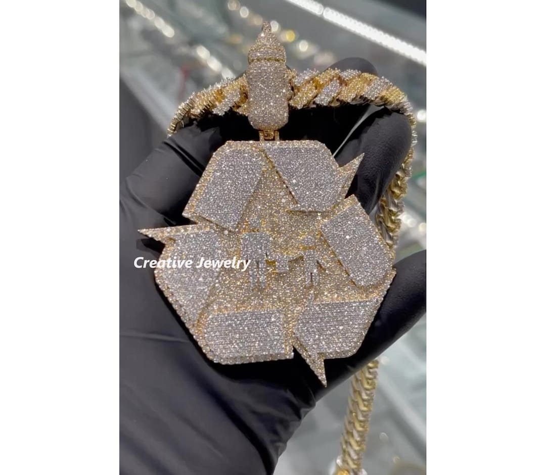 Hip Hop Custom Logo Pendant, Fully Iced Out Symbol Charm, Real ...