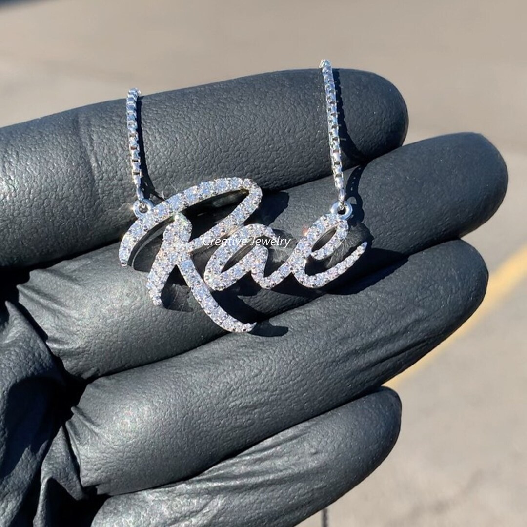 Christmas Gift Jewelry, Real Moissanite Name Pendant for Women's ...