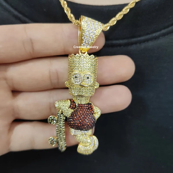 Gold Bart Simpson Pendant - Etsy