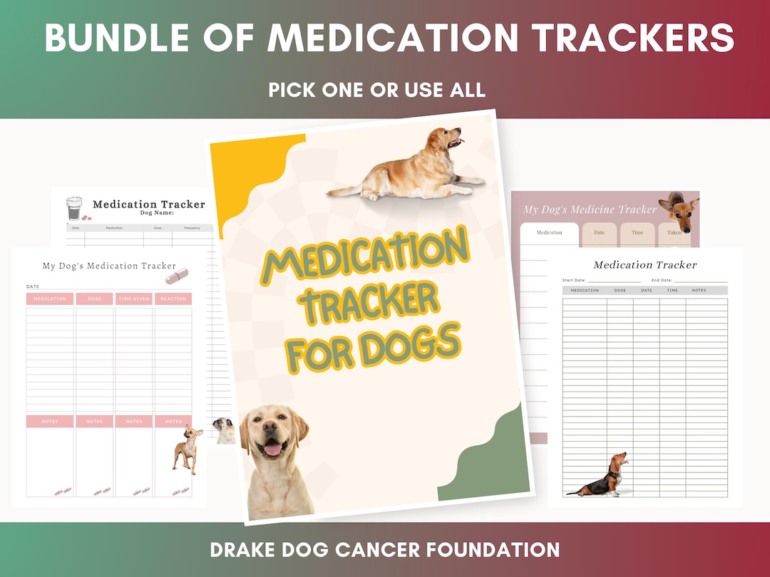 Dog Medication & Supplement Tracker Bundle: Printable Pet Health Charts ...