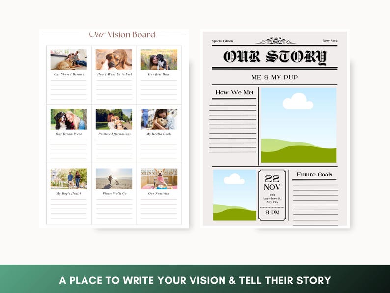 Pet Parent Vision Board: Printable Planner & Goal Setting Worksheet for ...
