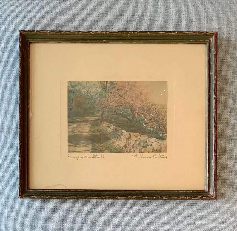 Vintage Framed Wallace Nutting Colored Photograph Honeymoon Stroll - Etsy