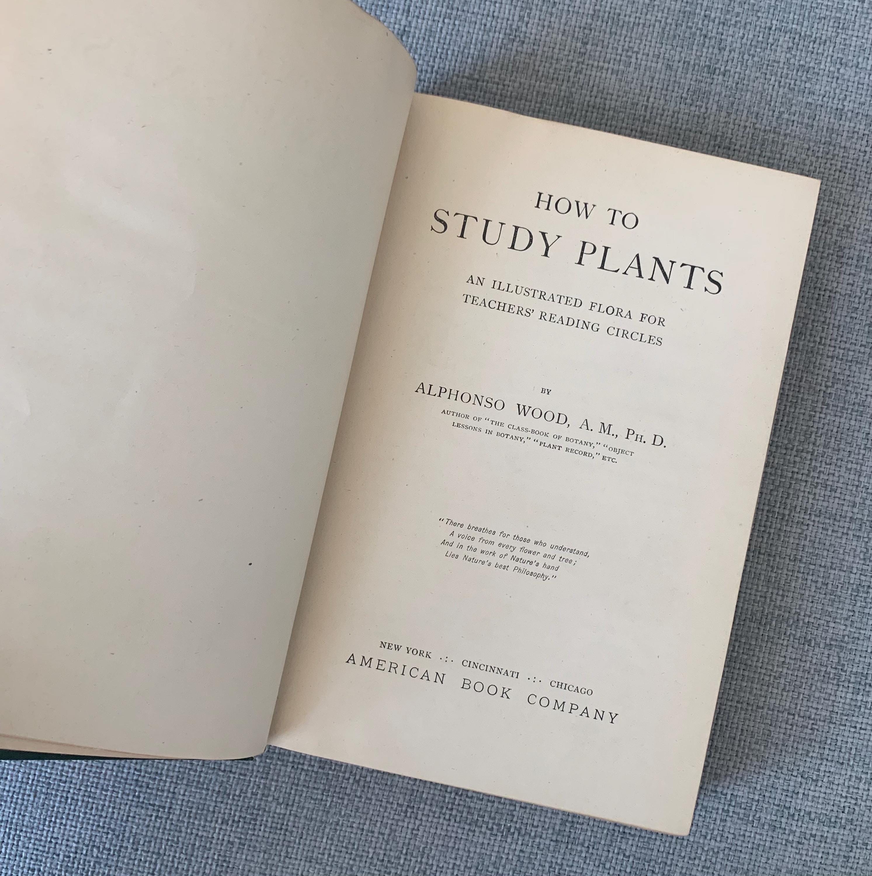 How to Study Plants Alphonso Wood 1895 Antique Book - Etsy