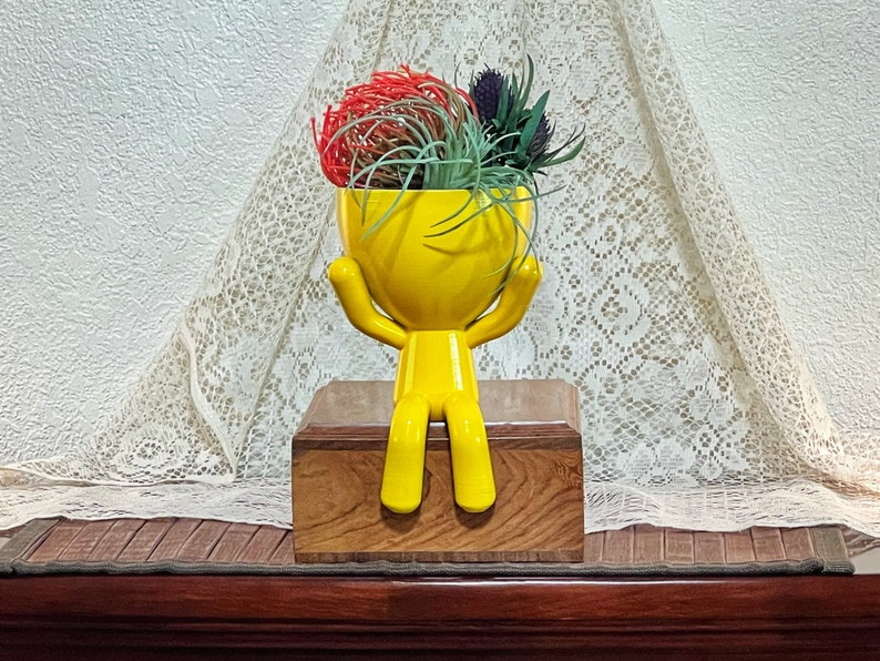 3D Printed Yellow Roberts Planter With Drainage System - Etsy