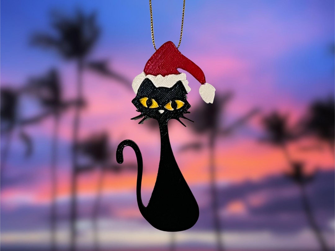 Jinx the Jolly Atomic Cat Christmas Ornament - Etsy