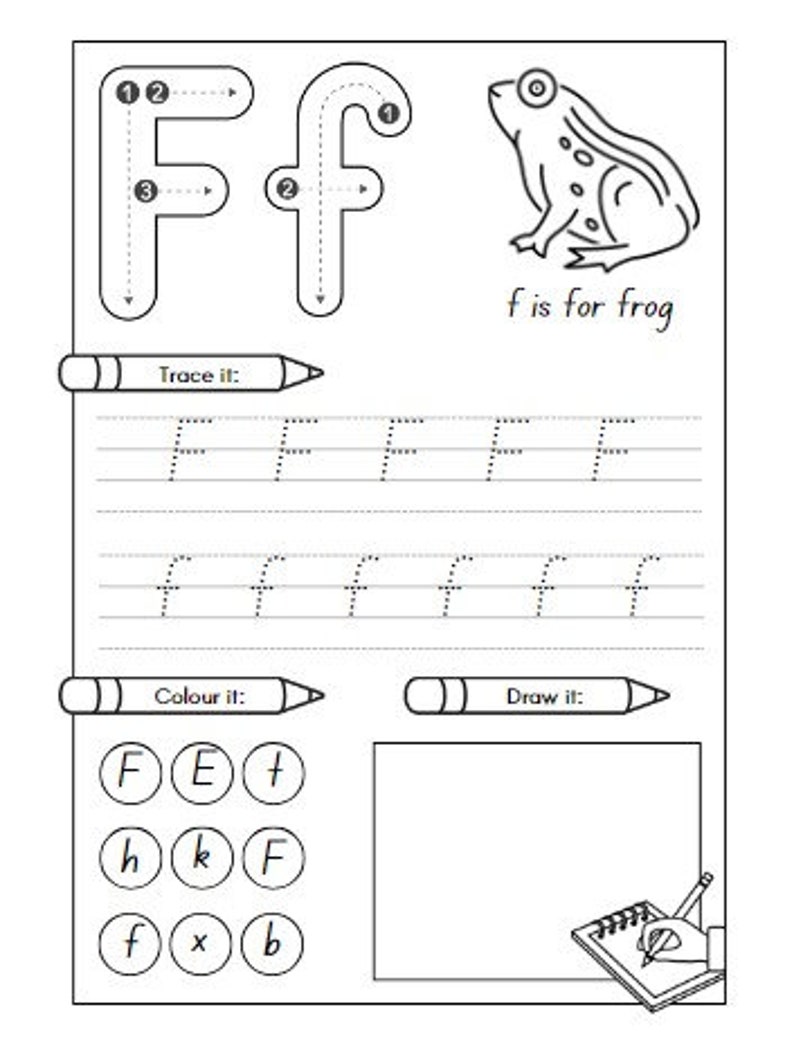 Preschool Workbook - Abc's, 123's, Shapes, Colors - Etsy