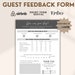 Airbnb Guest Feedback Form Editable Canva Template Airbnb Feedback ...