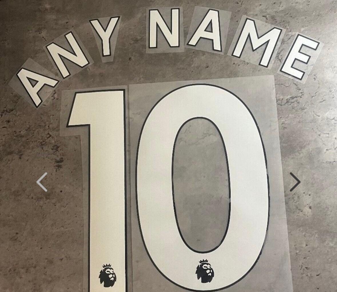 Premier League Football Shirt Name Number Print Used Between 2017-2023 ...