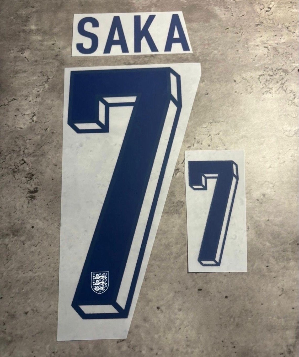 Saka 7 England Euro 2024 Adult Home Football Shirt Print Nameset Iron ...