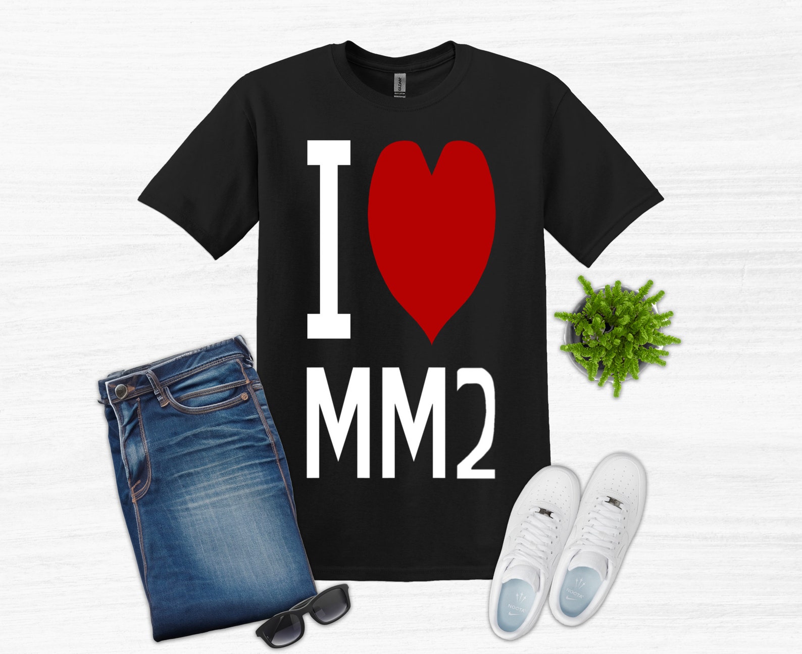 I Love MM2 Roblox Shirt - Etsy