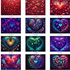 Valentines Hearts Clip Art: 100 JPG Images (digital Download ...