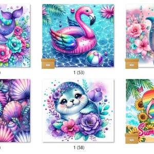 Sea Life Sublimation Transfer Prints: Beach & Summer Designs (bundle of ...