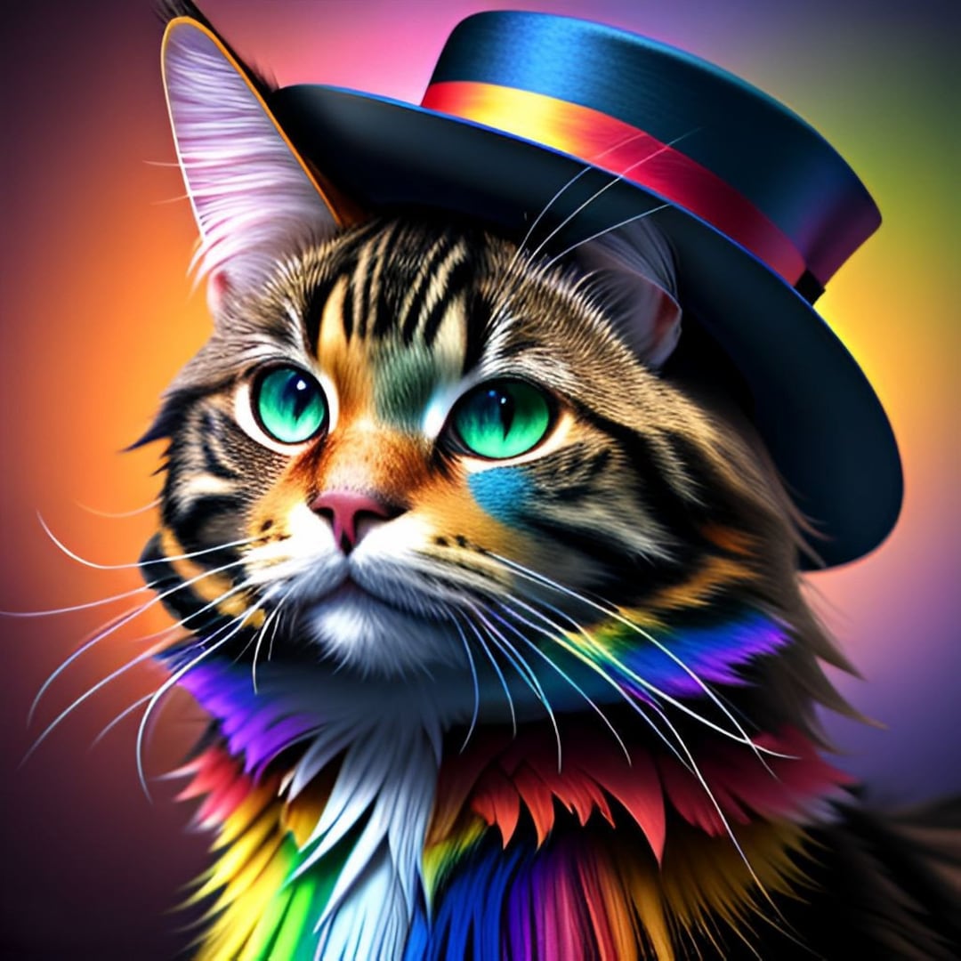CATS in Hat (vol 1) 50 Jpg Digital Artwork Download Bundle - Etsy