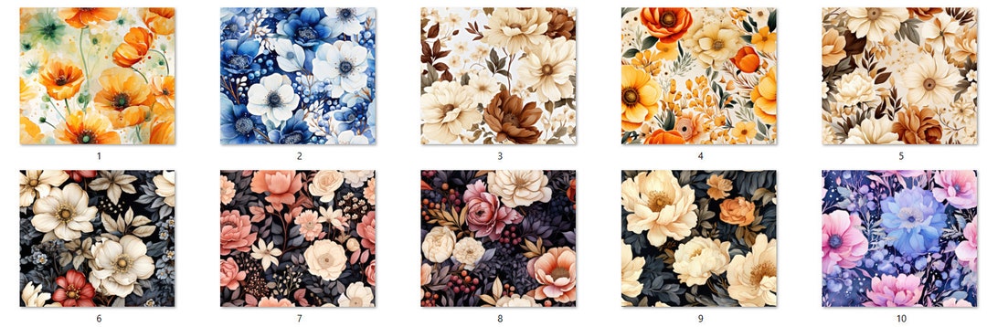 Floral Sublimation Heat Transfer Prints: 10 Image Bundle - Etsy