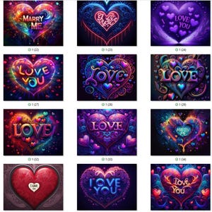 Valentine Hearts Clip Art: 100 JPG Images (commercial Use) (digital ...