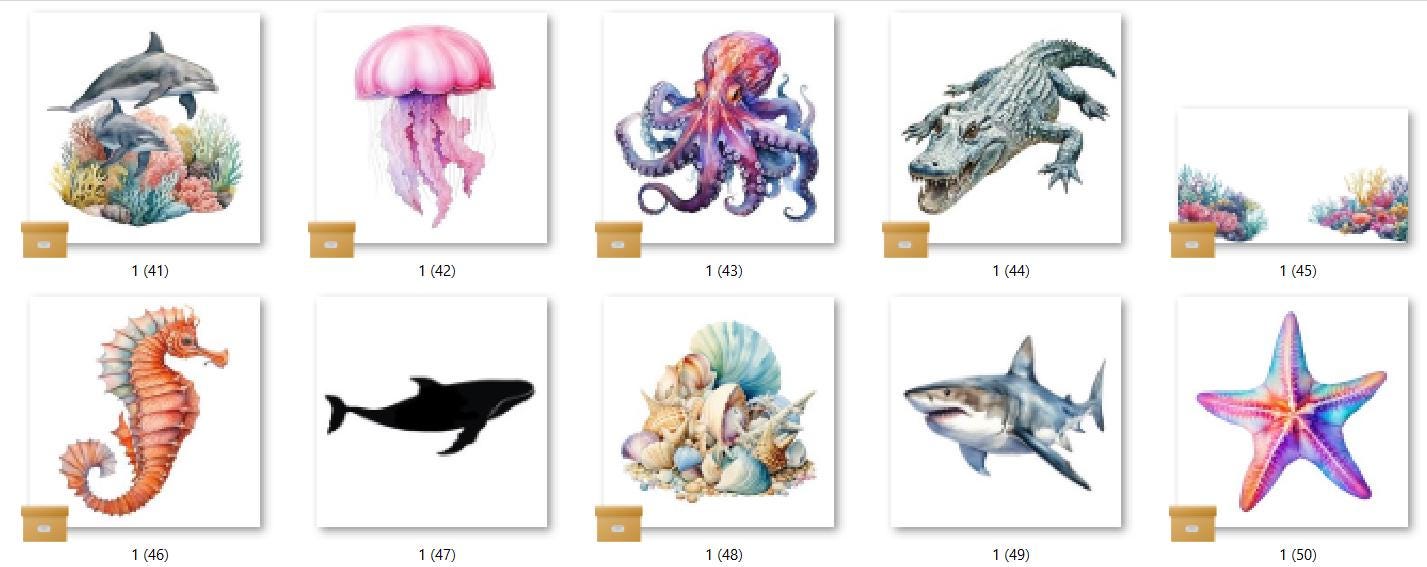 Sea Life Sublimation Heat Transfer Prints: Ocean Designs Bundle - Etsy