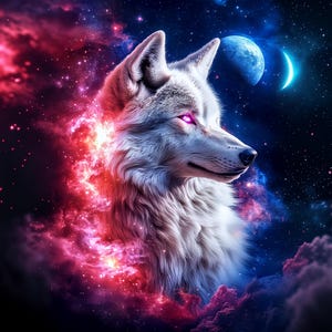 Cosmic Wolves 100 PNG Digital Clipart Bundle Download (LMHCOSMIC ...